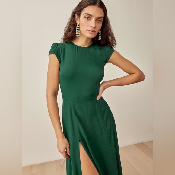 Reformation | Dresses | Reformation Gavin Dress In Emerald | Poshmark